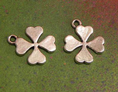 20 Four Leaf Clover Charms Pendant Silver 4 Leaves Leaflets Charm Good Luck | eBay