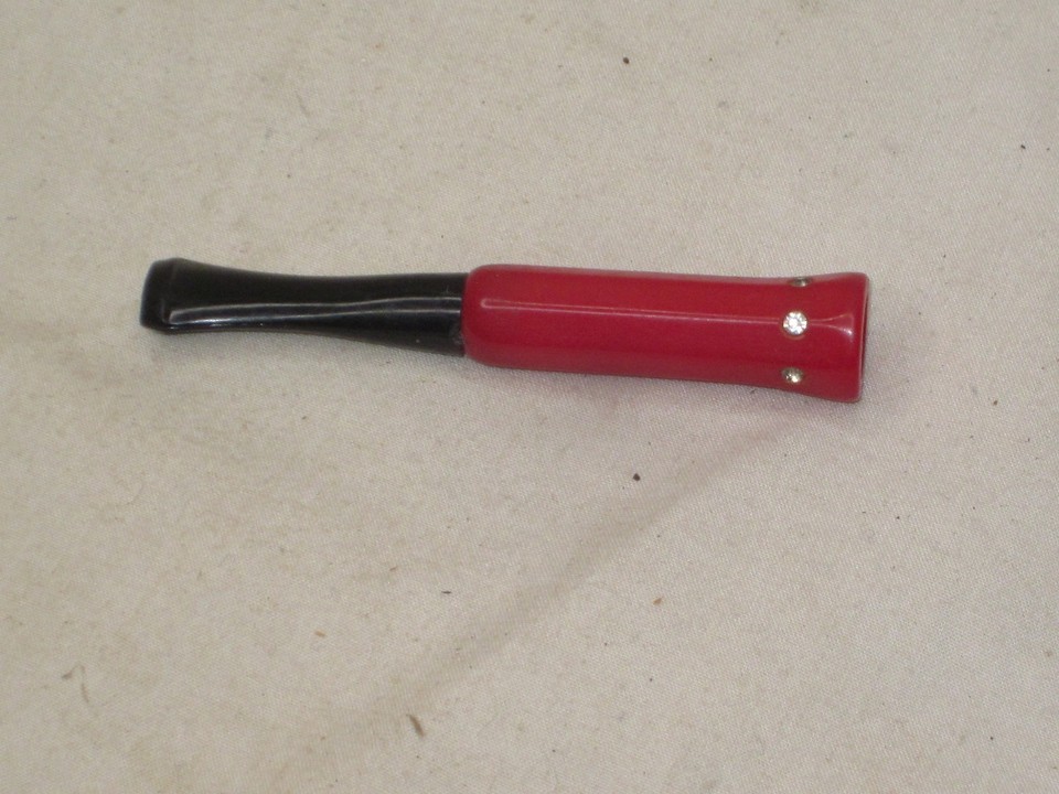vintage Art Deco red Bakelite Cigarette Holder Tip faux diamond ...
