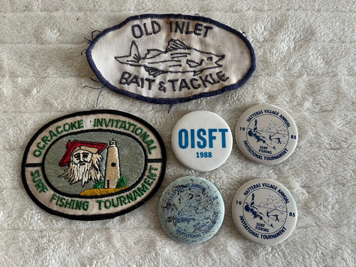 Vintage OCRACOKE CAPE HATTERAS NC Surf Fishing Tag Patch Button | eBay