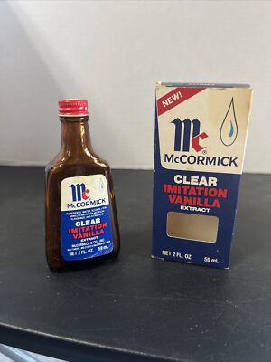 Vintage 1983 McCormick Blue Box Clear Imitation Vanilla Btl & Box | eBay