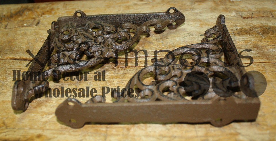 12 Cast Iron Antique Victorian Style Brackets, Garden Braces Shelf ...