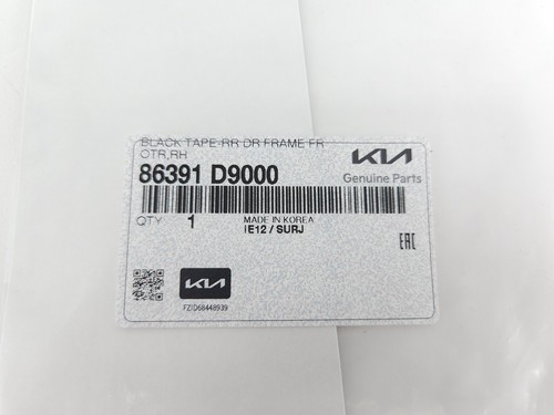 Genuine OEM Kia 86391 D9000 Passenger RH Rear Door Black Tape 2017-2022 ...