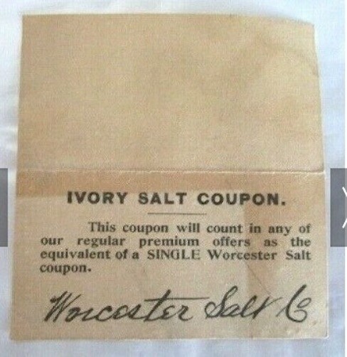Vintage Worchester Ivory Salt Co Ad/ Coupon Print Salt Shaker -E6H-40 ...
