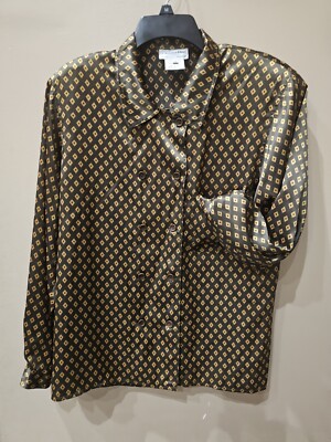 VTG Christian Dior Button Down Shirt Pattern Women's Sz 12 & 27" Length ...