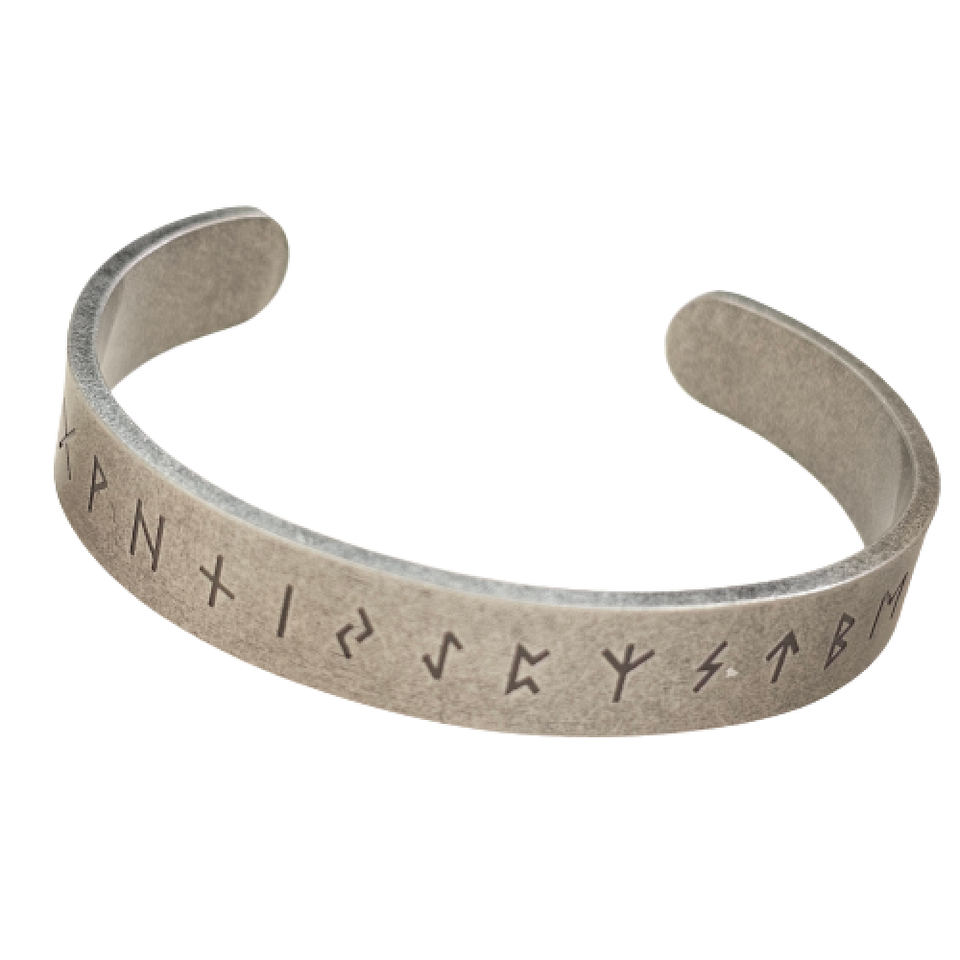 Rune Bracelet Cuff Oath Ring Aged Metal Bracelet Elder Futhark Runes ...