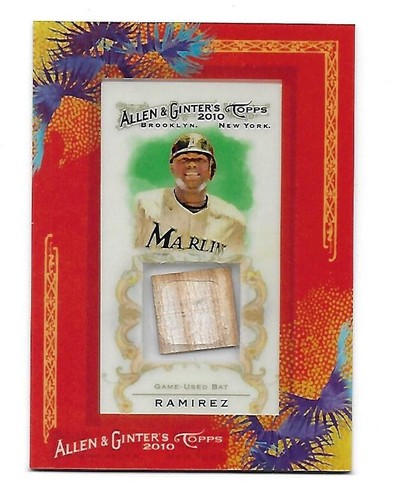 2010 Topps Allen & Ginter Mini Framed Bat Relic Hanley Ramirez Marlins ...