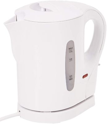 1L ELECTRIC CORDLESS KITCHEN KETTLE JUG CARAVAN HOLIDAY TRAVEL 900w ...