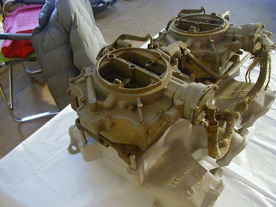 1955 1956 packard factory 2x4 duel quad cast iron intake 440856 v8 352 ...