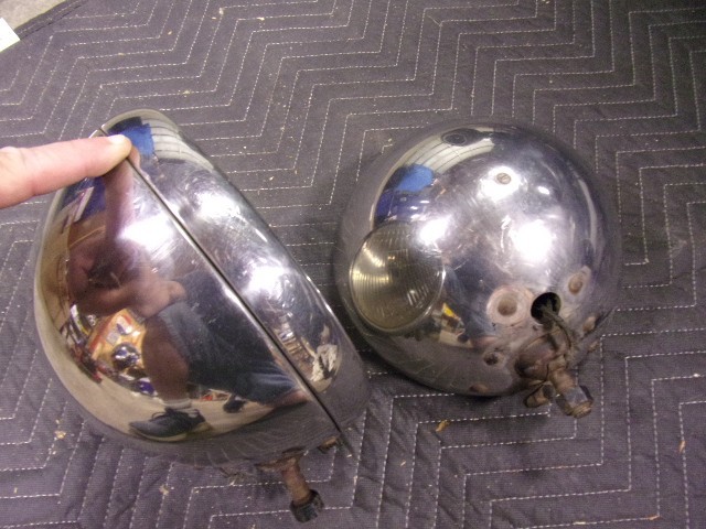 1930-1931 Ford Model A Headlights Pair Stainless Head Lamp Twolite Lens ...