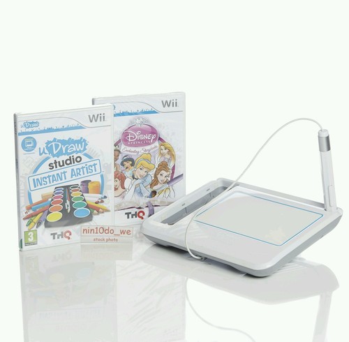 Wii uDraw Tablet + 2 U draw Games=Studio/Disney Princess-Doodles+Sketch ...