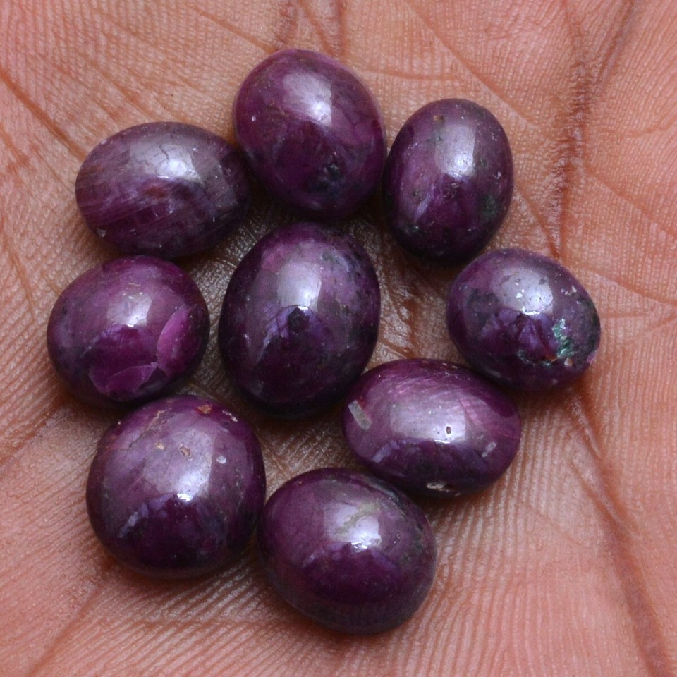 9 Pcs Natural Ruby Unheated/Untreated 10mm-13mm Cabochon Huge Size ...
