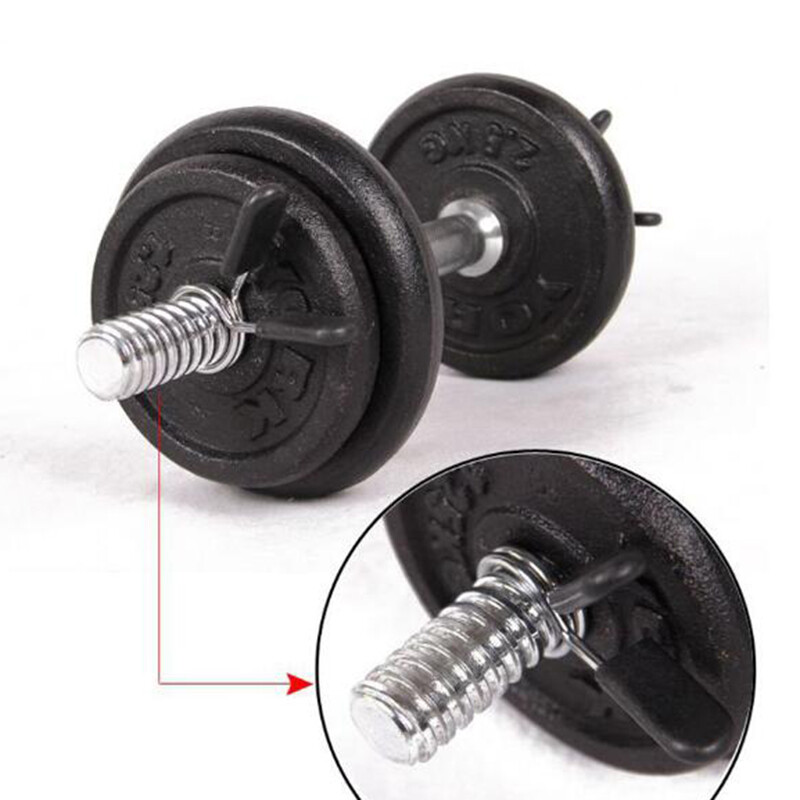 Barbell Clamp Spring Collar Clips Gym Weight Dumbbell Lock Kit Barbell ...
