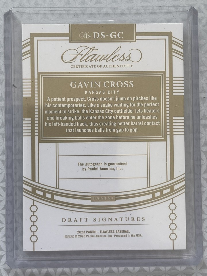 GAVIN CROSS 2023 Panini Flawless Draft Signatures AUTO Card # /10 ...