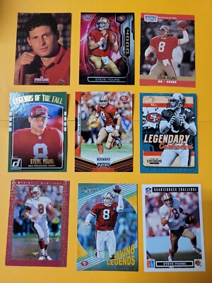 30 STEVE YOUNG SAN FRANCISCO 49ERS FOOTBALL CARDS w/ INSERTS LOT 1990'S ...