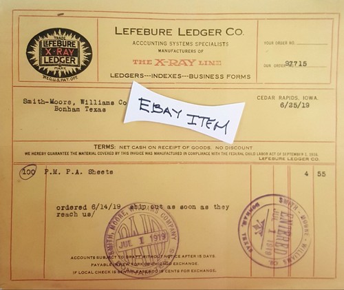 1919 Cedar Rapids Iowa LEFEBURE LEDGER CO. ACCOUNTING SYSTEMS X-RAY LINE | eBay
