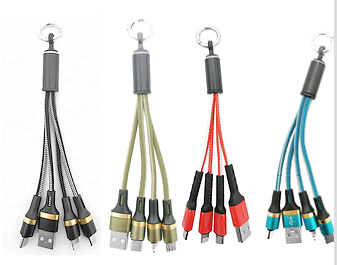 2 PC OF 3 in 1 USB SQUID Cable Keychain Charger for Iphone, Type C ...