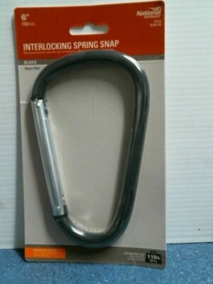 National Hardware N100-343, 6" Interlocking Spring Snap, Black, FREE ...