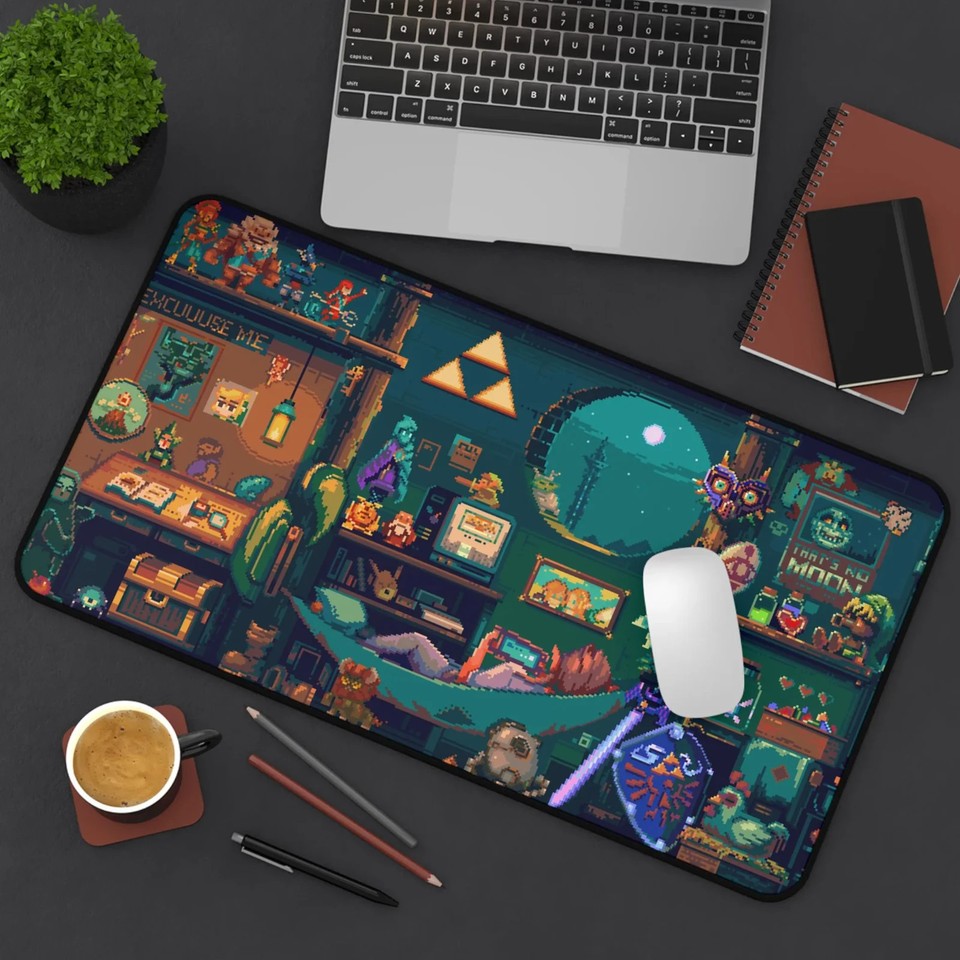 Legend of the Zelda Pixel Art, Large Mousepad, Gaming Desk Mat Art | eBay