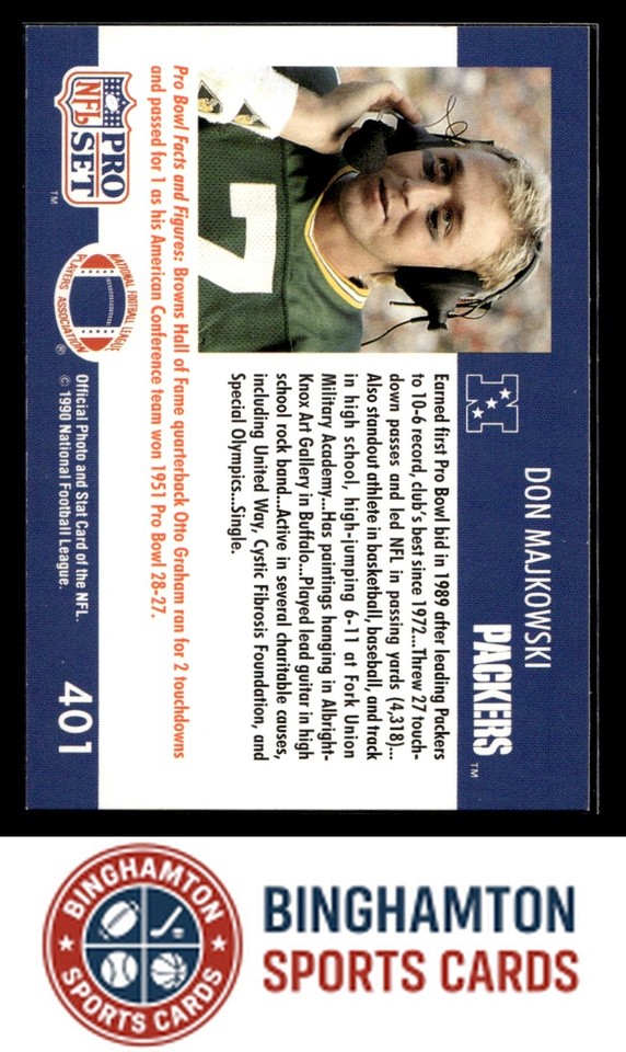 1990 Pro Set #401 Don Majkowski Green Bay Packers | eBay