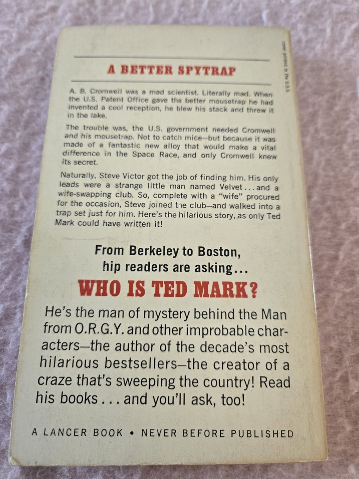 A Hard Days Night by Ted Mark, 1966 Lancer PB, -VG, Nice Borack Cover ...