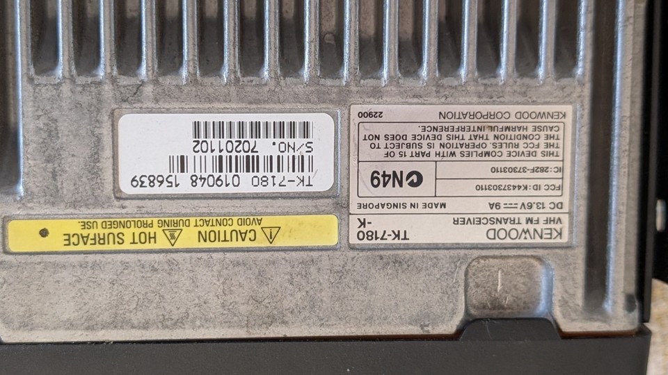 Kenwood TK 7180K VHF 136-174 MHz Mobile Radio - TK7180 TK-7180 | eBay