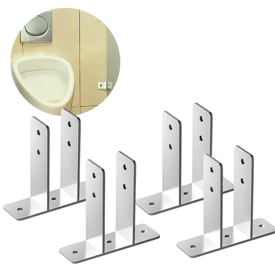 4pcs urinal partition bracket carbon steel bathroom divider support kit ...