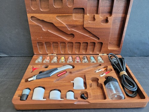 Vintage Testor Aztek A7777 airbrush set in walnut box | eBay