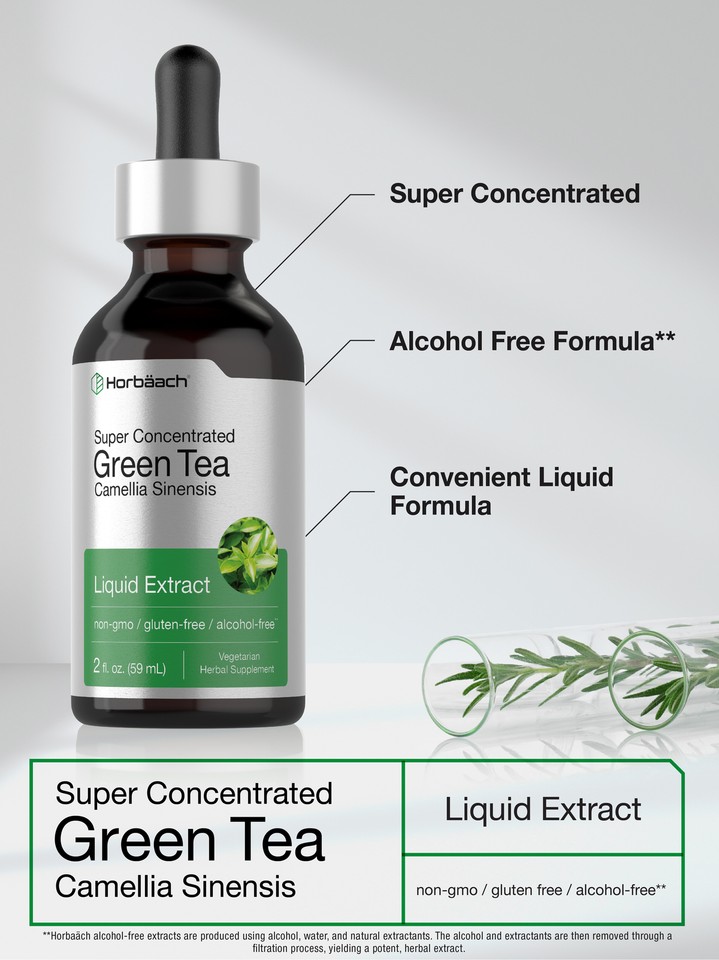 Green Tea Liquid Extract | 2 fl oz | Alcohol Free | Vegetarian | by ...