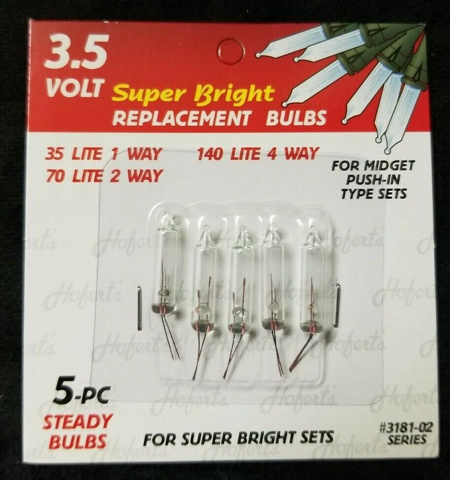 3.5 V Clear,Multi,Frosted or Flasher Replacement Light Bulbs indoor or ...