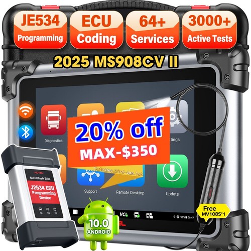 2025 Autel MS908CV II As MS909CV Heavy Duty Truck Diagnostic Scanner ...