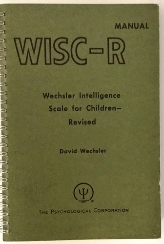VTG 70's WISC-R Wechsler Intelligence Children IQ & Ability ...