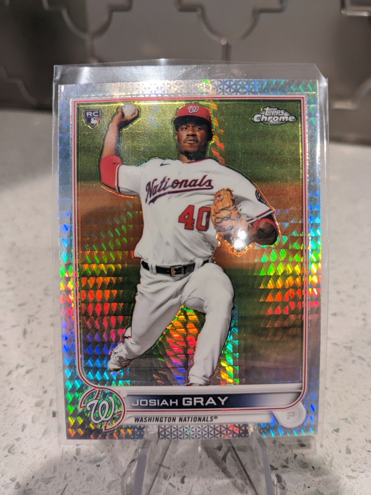 2022 Josiah Gray Rookie Card RC Prism Refractor Topps Chrome #160 ...
