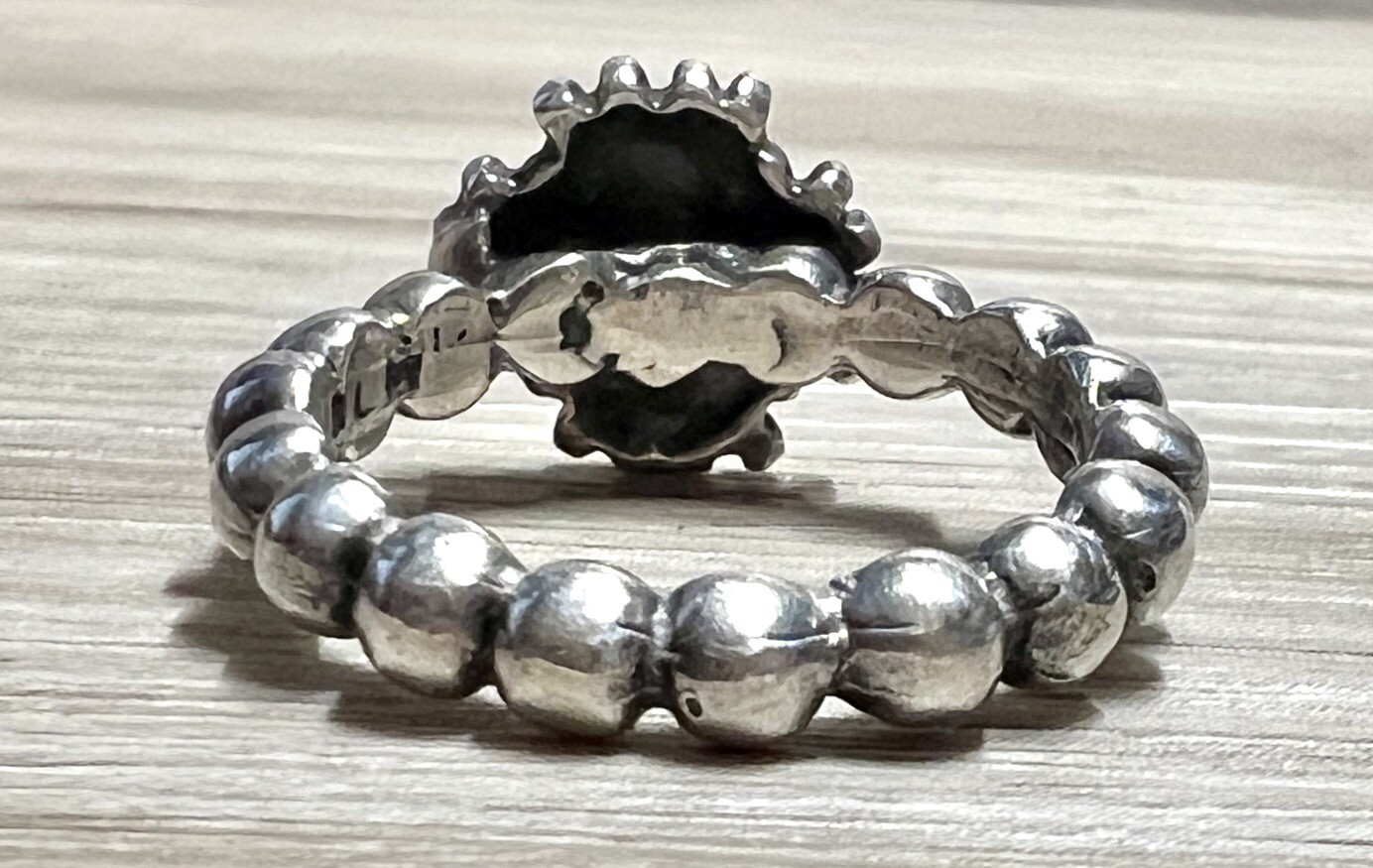 Designer Dian Malouf Sterling Silver Beaded Shank Cross Eternity Ring ...