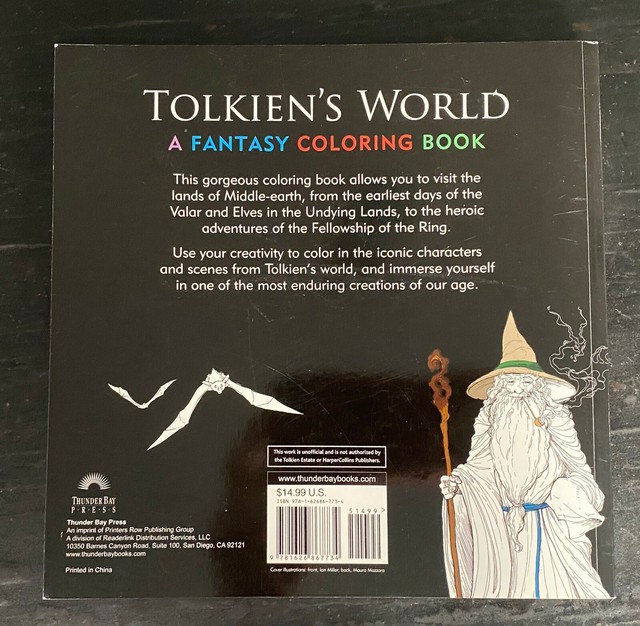 Tolkien's World : A Fantasy Coloring Book by Allan Curless (2016, Trade ...
