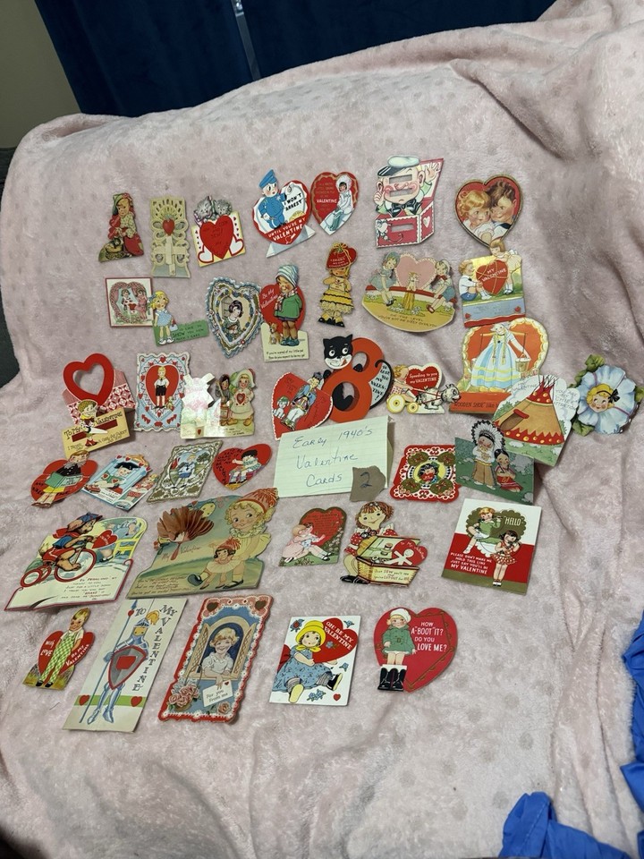 Early 1940’s Used Vintage valentines lot of 40 | eBay