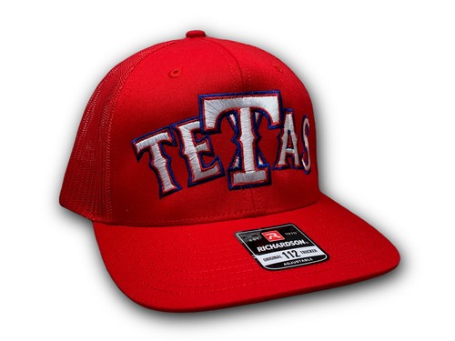 "TETAS" Texas Rangers Overlap Richardson 112 Trucker Hats Embroidered ...
