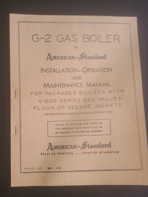 1960's American Standard G2 Gas Boiler Installation Operation ...
