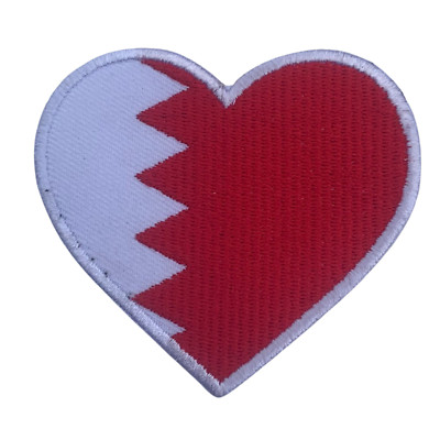 Bahrain Heart Flag Patch Iron Sew On Embroidered Badge Embroidery ...