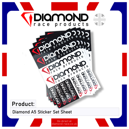 Diamond Race Products - A5 Sticker Set (Rearsets, Tyre Warmers, Tank ...