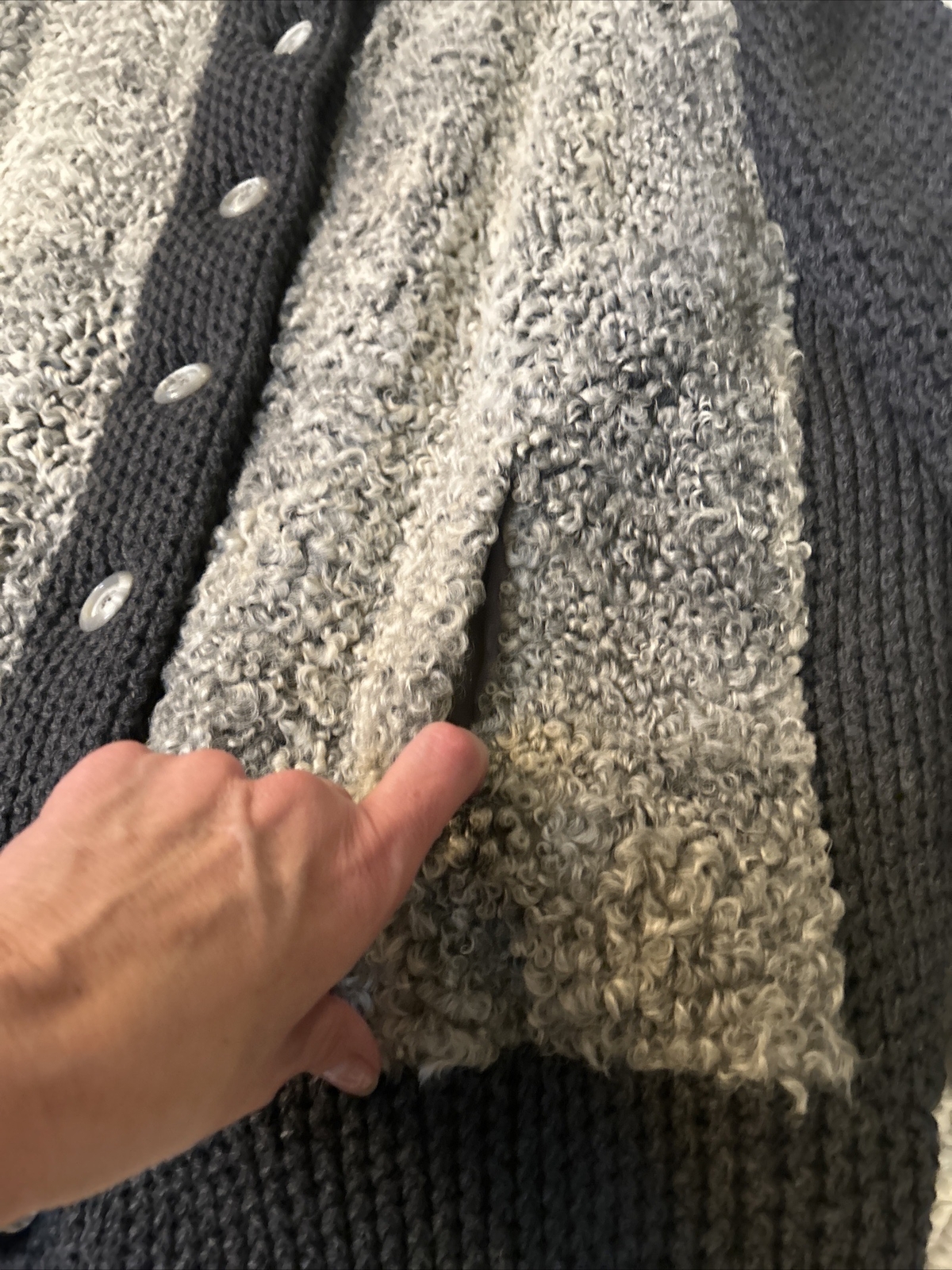 Persian Curly Lamb Shearling Vintage Coat Jacket Silv… - Gem