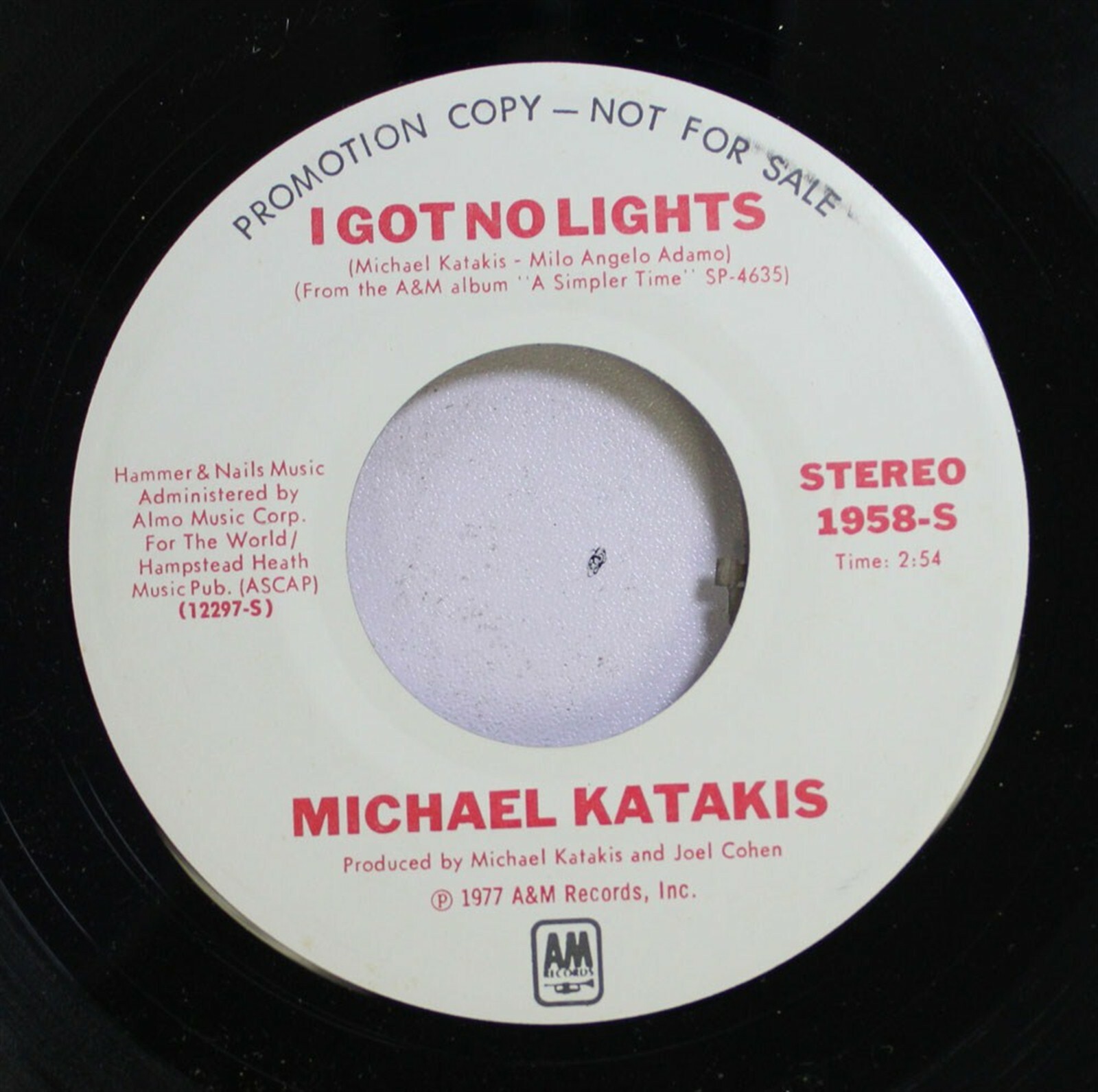 Soul Promo 45 Michael Katakis - I Got No Lights / I Got No Lights On Am ...
