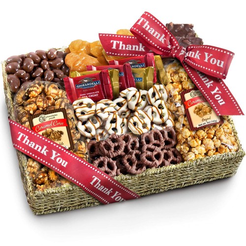 Thank You Chocolate Caramel and Crunch Grand Gift Basket with Snacks ...