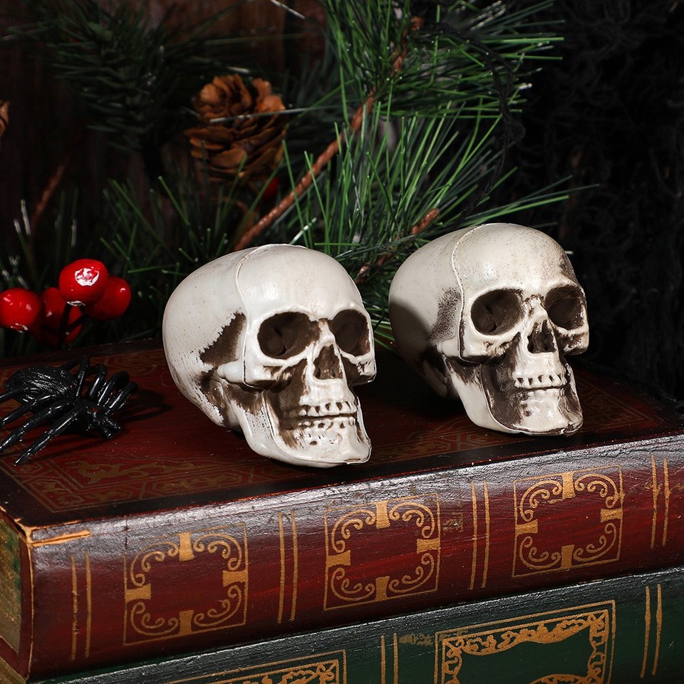 8Pcs Halloween Decor Small Plastic Skeleton Plastic Small Skulls Skull ...