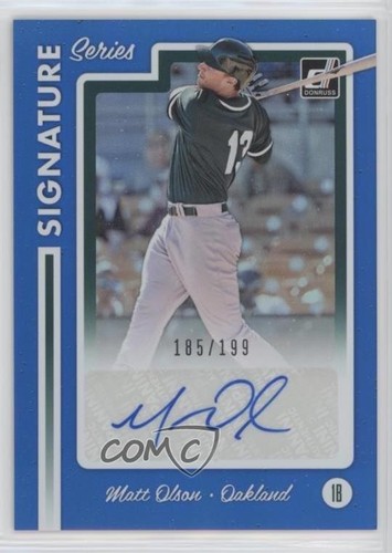 2017 Panini Donruss Signature Series Blue /199 Matt Olson #SS-MO Rookie ...