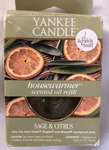 Yankee Candle SAGE & CITRUS Fragrant Perfume Diffuser Oil Air Freshener ...