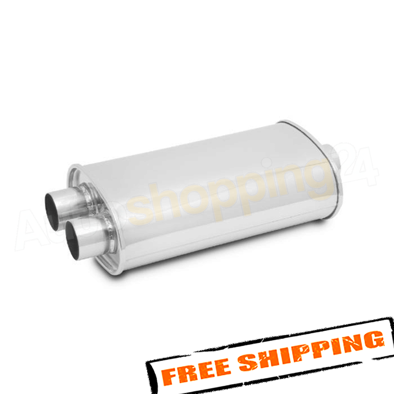 Vibrant Performance 1136 Streetpower 304 SS Oval Silver Exhaust Muffler ...