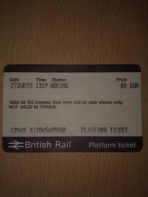 B,R,B, PLATFORM TICKET, ( WOKING, 93, 13549, ) | eBay UK