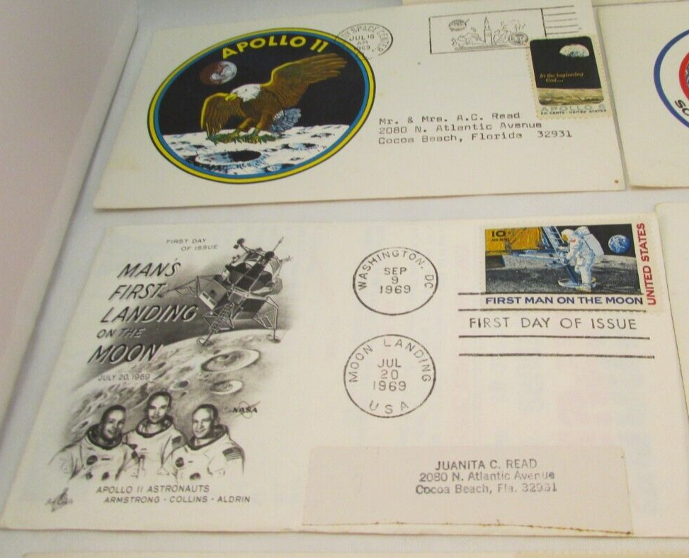 NASA Stamped Envelopes 9 1969 1970 1971 1972 Apollo First Day Kennedy ...