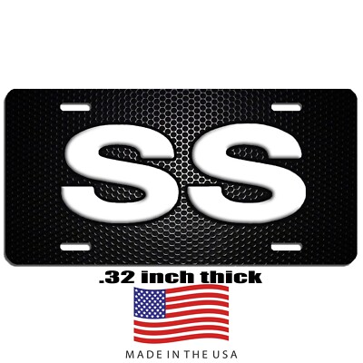 Chevy SS art auto vehicle aluminum license plate car truck SUV white ...