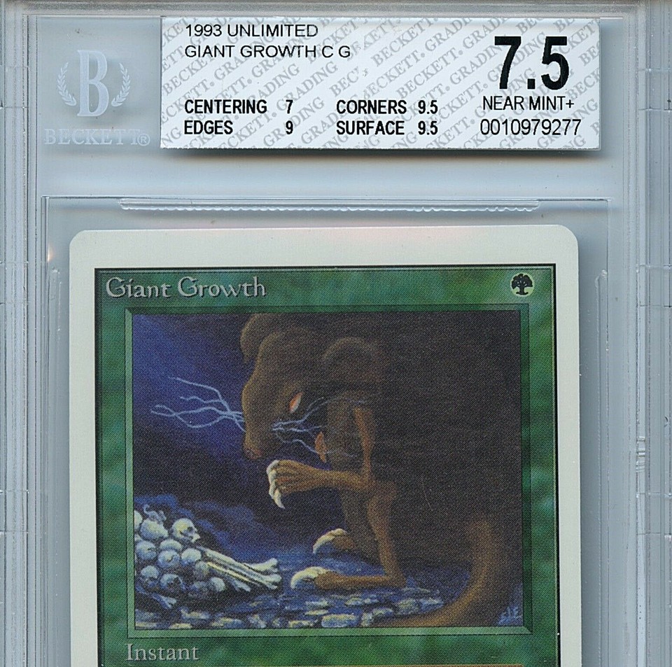 MTG Unlimited Giant Growth 7.5 NM+ card Magic Amricons 9277 | eBay